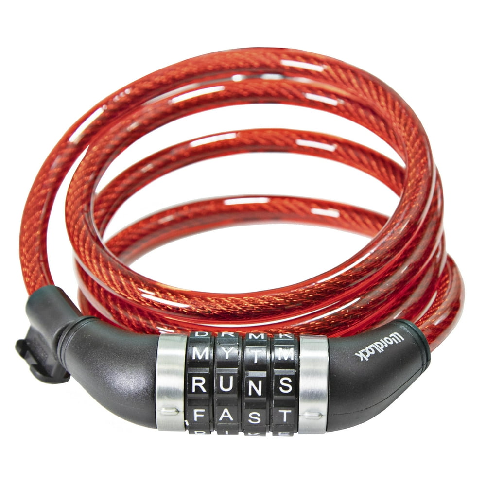 Wordlock 10mm Bike Lock Red - Walmart.com - Walmart.com