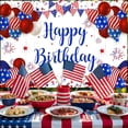 4th of July Backdrop Red White and Blue Flag Happy Birthday Background ...