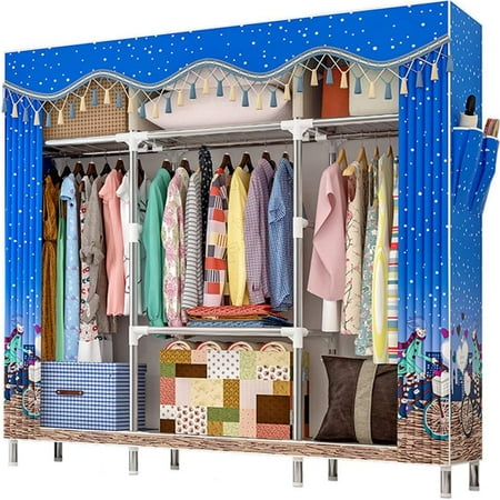 Extra Large Wardrobe Storage Closet Portable Organizer Shelves Rack ...