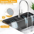 24'' Longer Faucet Mat for Kitchen Sink Splash Guard[7° Slope Fast Self ...