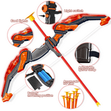 LED Bow and Arrow for Kids Light Up Archery Toy Set with 10 Suction Cup ...