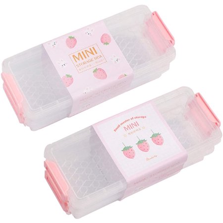Double Plastic Pencil Case Large Capacity Creative Pencil Box Cute ...