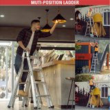 iRerts Telescoping Ladder, 17ft Aluminum Lightweight Extension Ladder ...