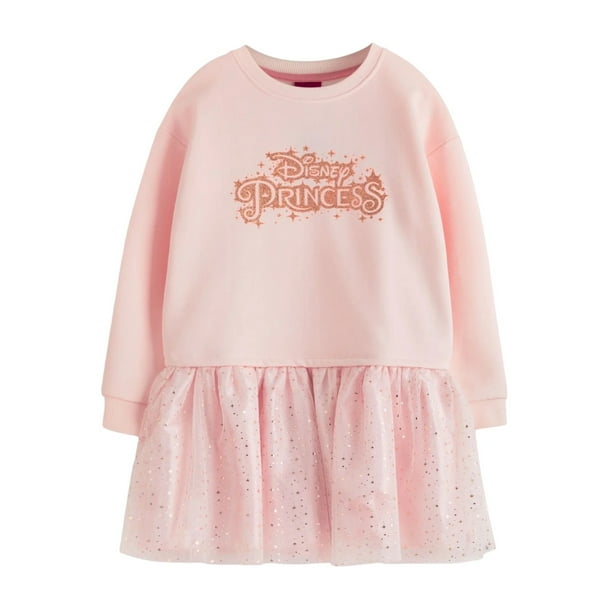 Disney Princess Girls Logo Glitter Casual Dress - Walmart.ca