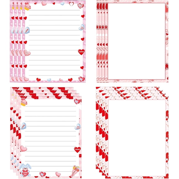 Current Celestial Hearts Letter Stationery - Set of 25 Pink Valentine's ...