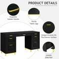 DreamCurship Computer Desk with Drawers, 57" Executive Desk with File ...