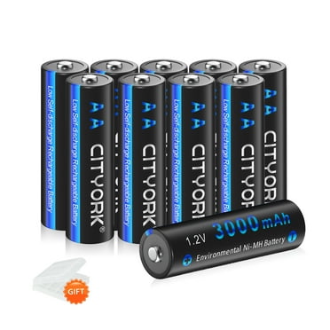 20 Pack AA Batteries 3000mAh 1.2V Ni-MH High Capacity AA Rechargeable Batteries with 5 Pack ...