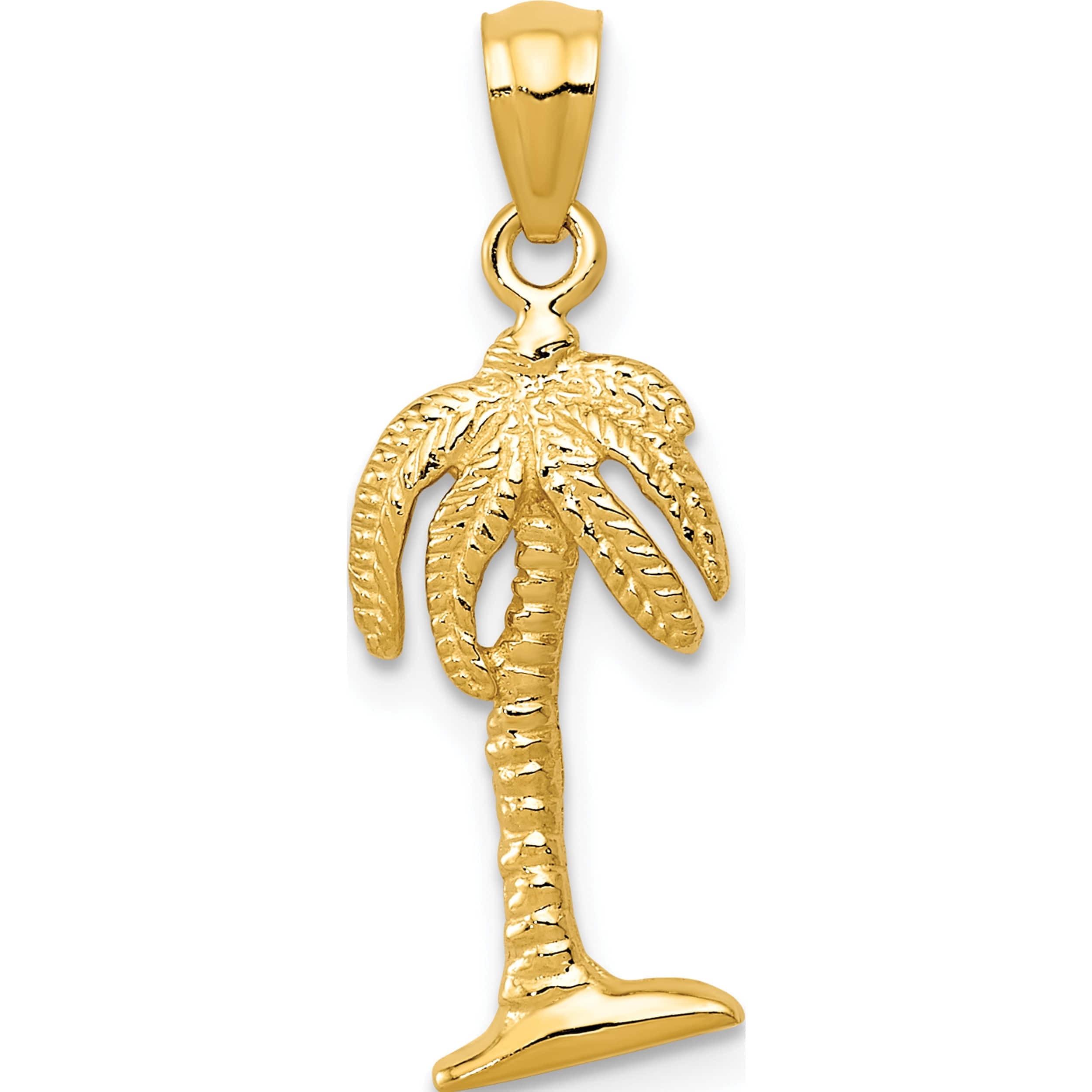 14K Yellow Gold Palm Tree Pendant (24 X 9) Made In United States yc568 ...