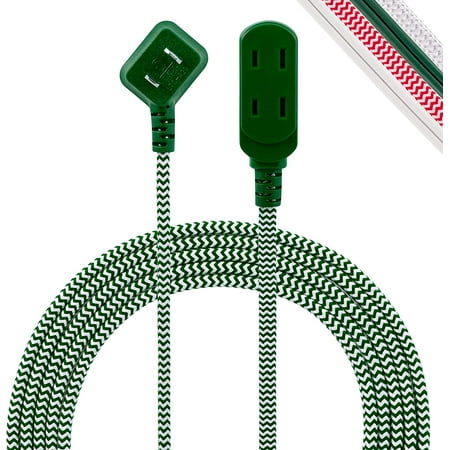 Philips 8 Ft Designer Braided Extension Cord, 3-Outlet Power Stirp ...