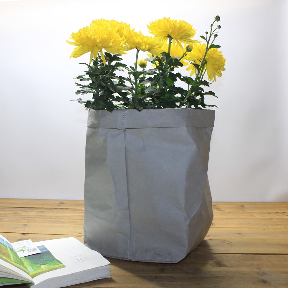 Washable Kraft Paper Bag Plant Flowers Pots Multifunction Home Storage ...