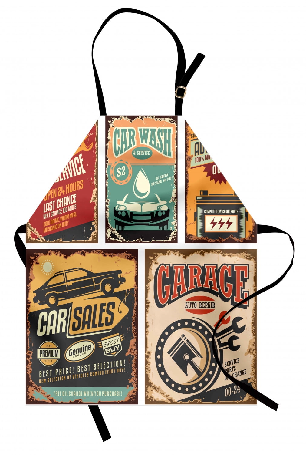 Vintage Apron Nostalgic Art Auto Service Garage Funk Style Highway Logo ...