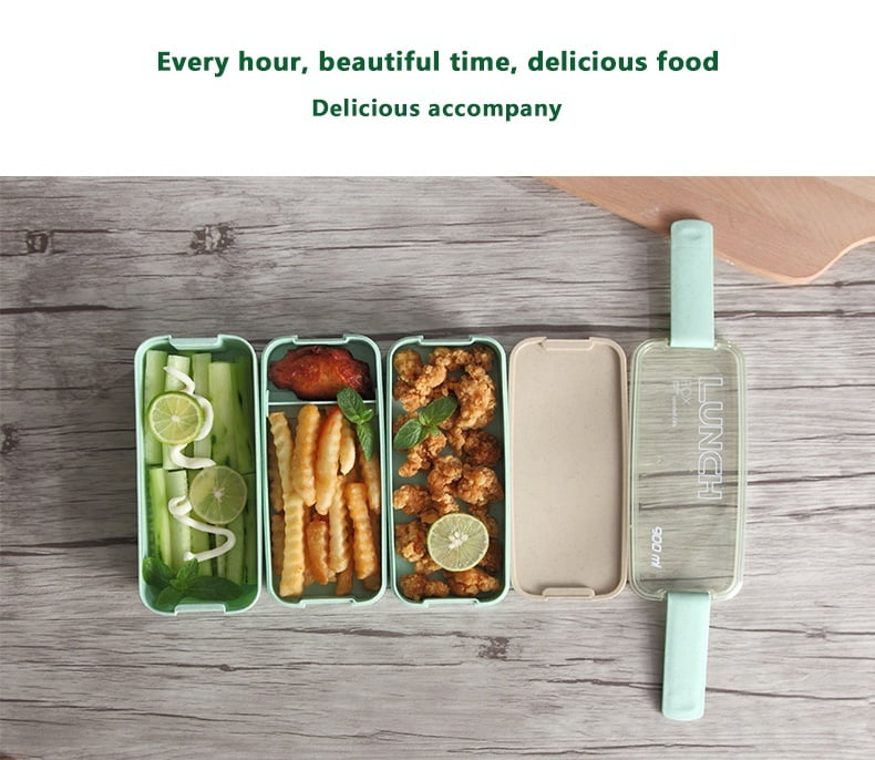 Portable Three-layer Food Box Heatable Microwave Bento Box Eco-friendly ...