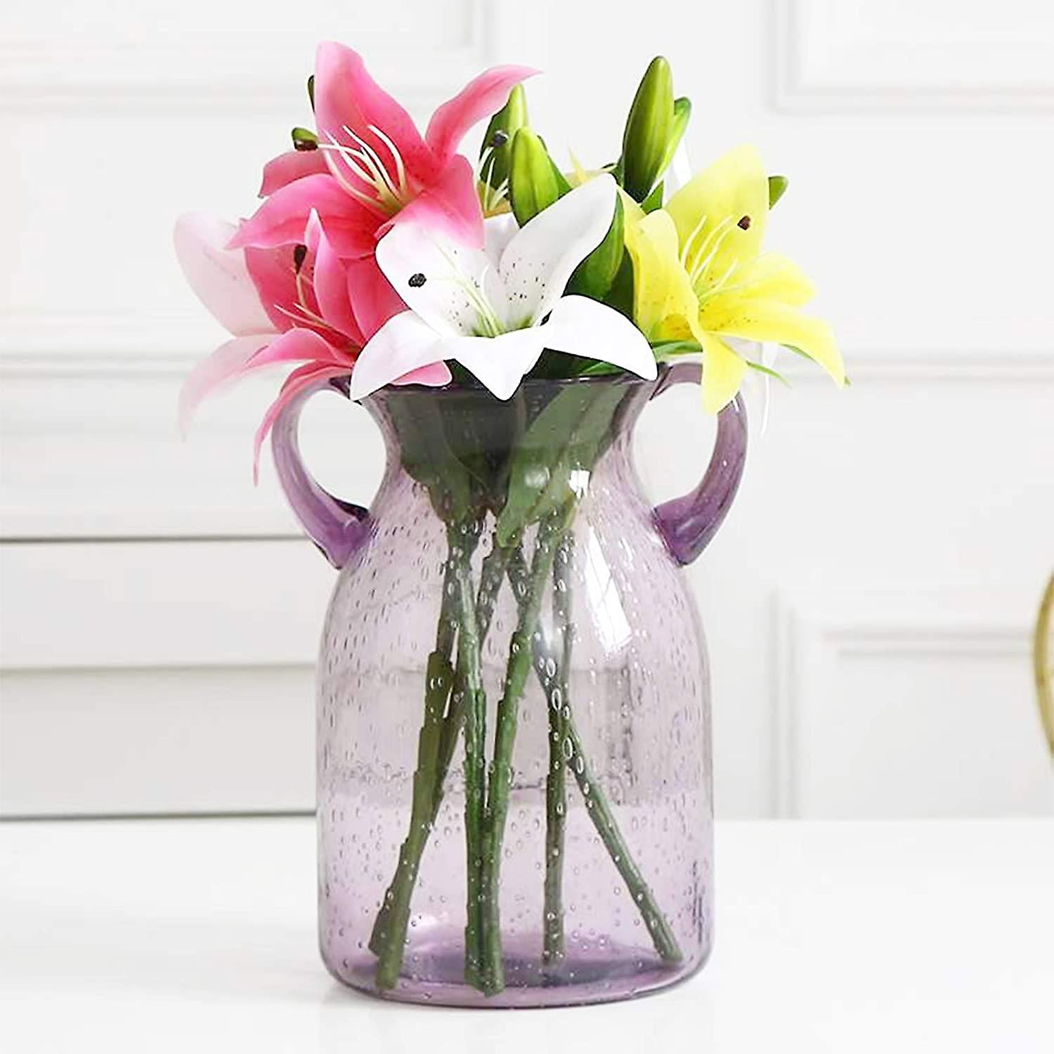 Click here for Geecy Colorful Flower Vase Glass With Handle  Hand... prices