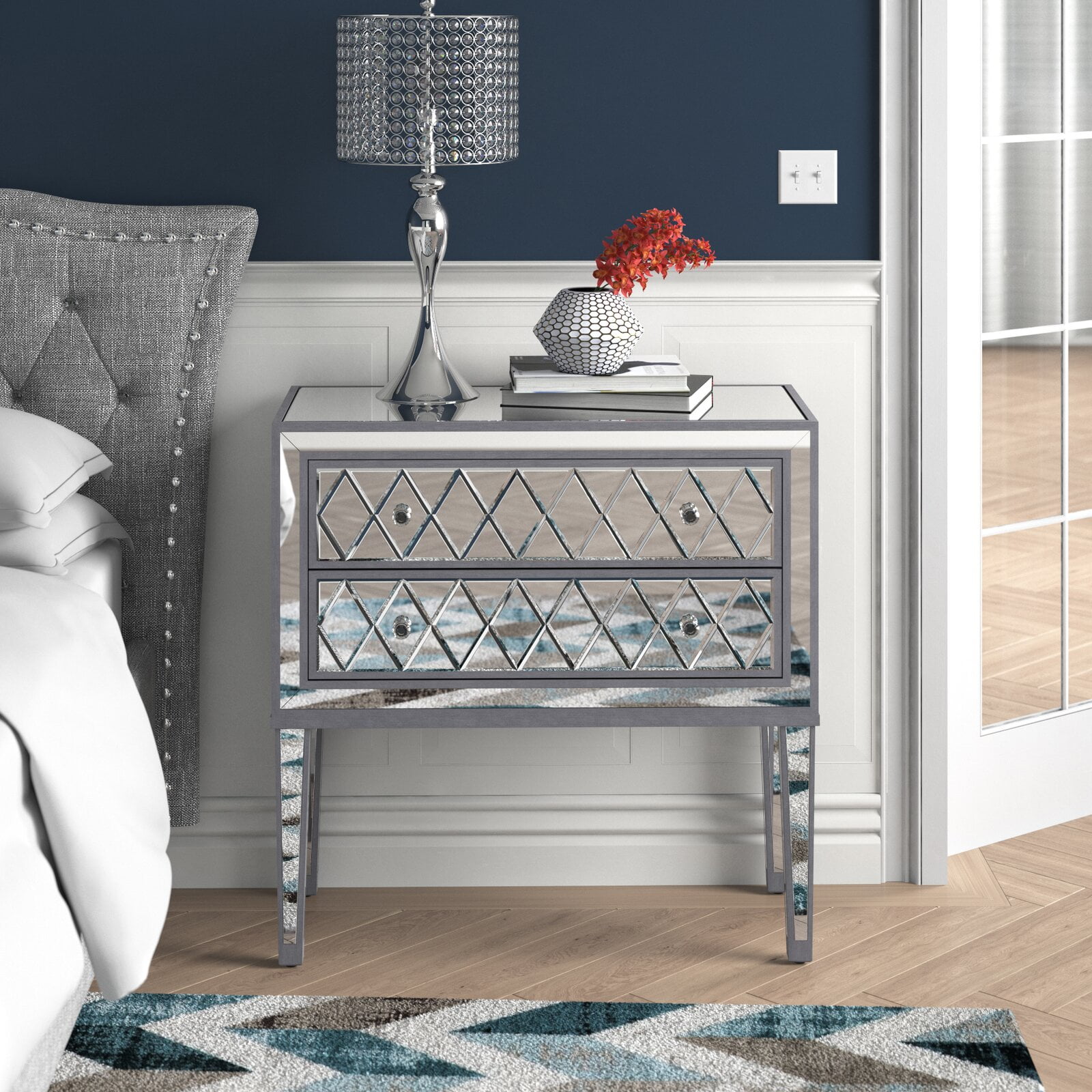 Vintage Silver Night Stand