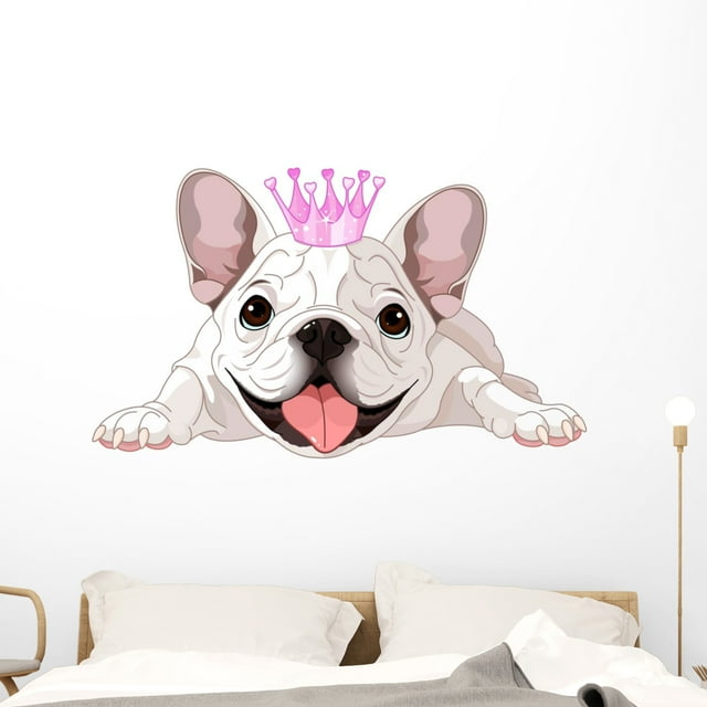 Pink Royal French Bulldog Wall Decal Wallmonkeys Peel and Stick Graphic ...
