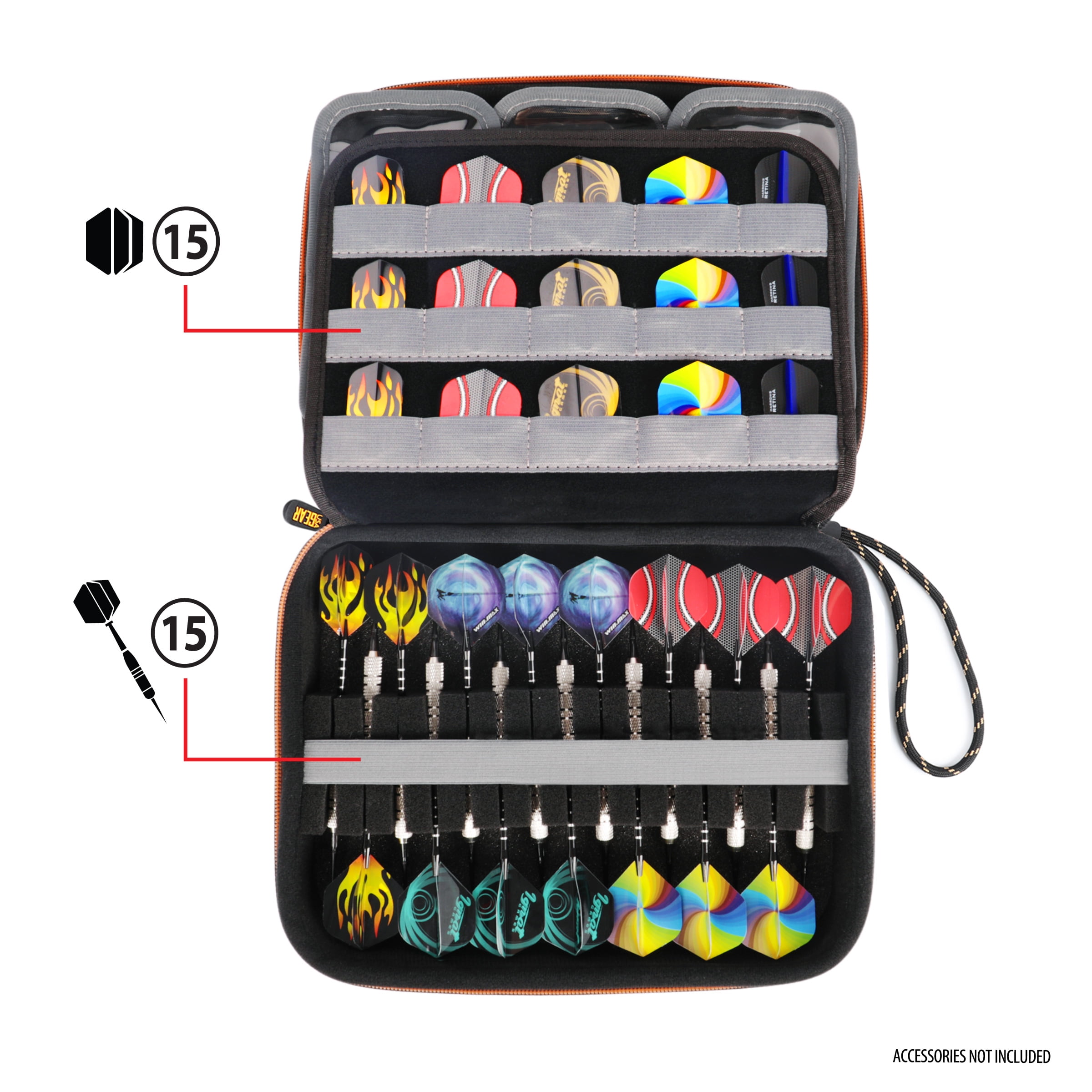 Buy USA GEAR XL Hard Shell Dart Case - Darts Carrying Case for Darts ...