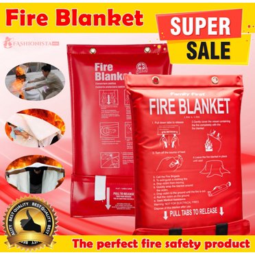 2 Pack 47"x47" Fire Blanket, Large Fire Cloth, Survival Blanket Must ...