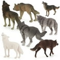 SPHET 7Pcs Wolf Toy Figurines Set Gray Wolf Simulation Wolves Action ...