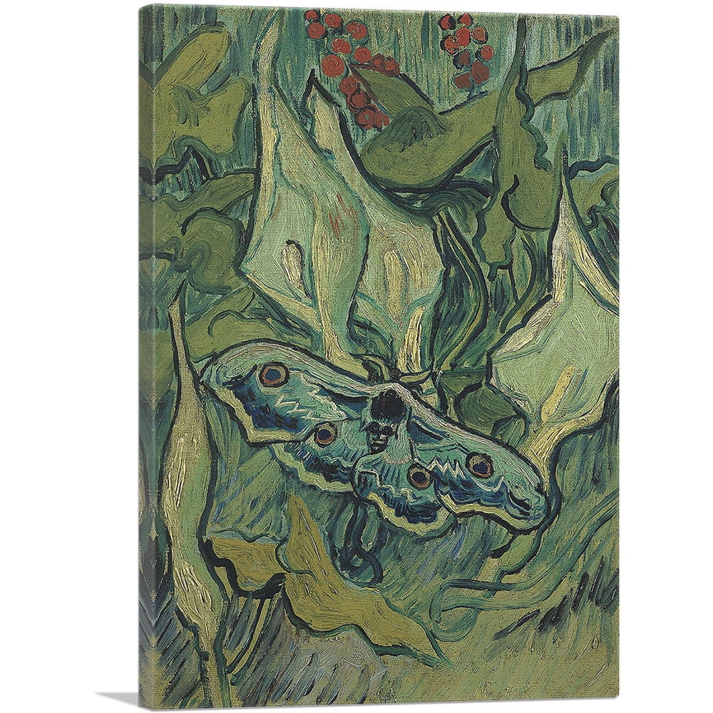 ARTCANVAS Giant Peacock Moth 1889 Canvas Art Print by Vincent Van Gogh ...
