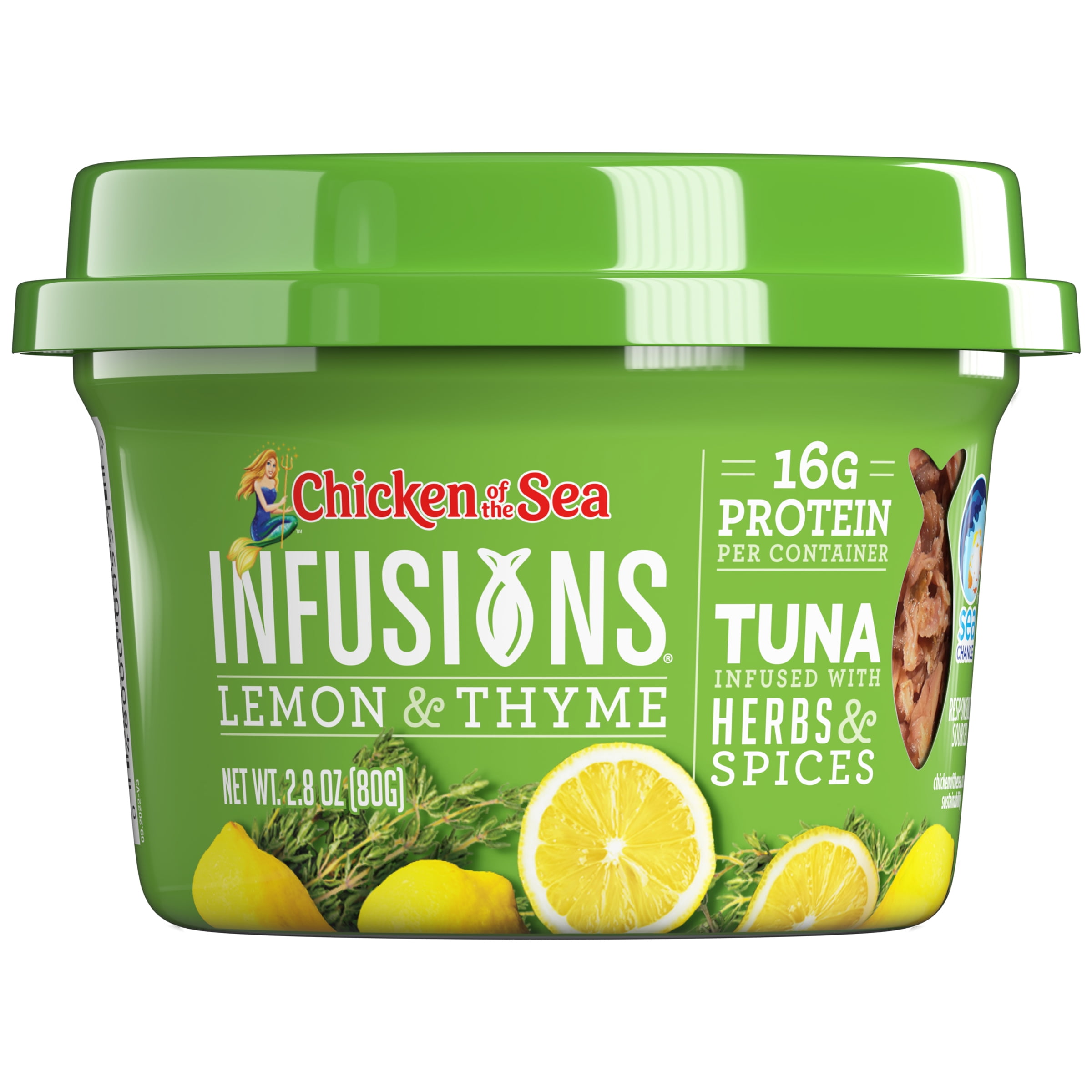 Chicken of the Sea Infusions Lemon and Thyme Tuna, 2.8 oz Cup - Walmart.com