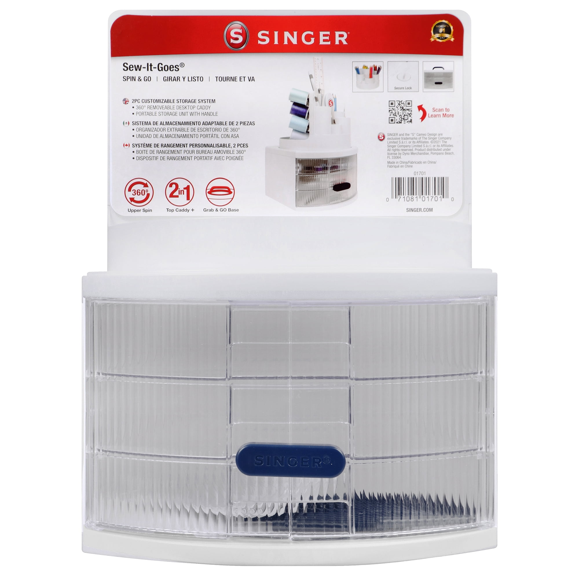SINGER Sew-It-Goes Spin & Go Multipurpose Sewing Storage Container and ...