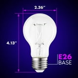 Luxrite A19 UV LED Black Light Bulb 6W Enclosed Fixture Rated E26 2 ...