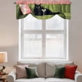 Black Cat Tie Up Valances Curtain, Boho Chic Lack Animal Cocktail Party ...
