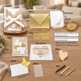 50cut Wedding Invitation With Glitter Envelopes And Ribbons Blank ...