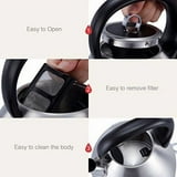 Avan-Pacific Stainless Steel Cordless Electric Kettle, 1.7L 1500W Auto ...