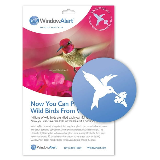 WindowAlert Hummingbird Anti-Collision Decal - UV-Reflective Window ...