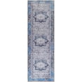 Mark&Day Washable Area Rugs, 2x18 Nora Traditional Sky Blue Runner Area ...