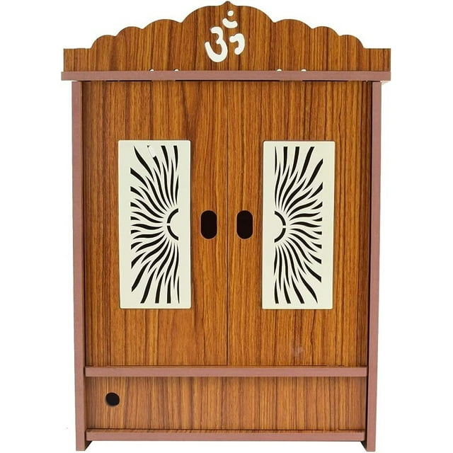 MDF board Wooden Mandir For Home And Office / Wall Hanging And Table ...