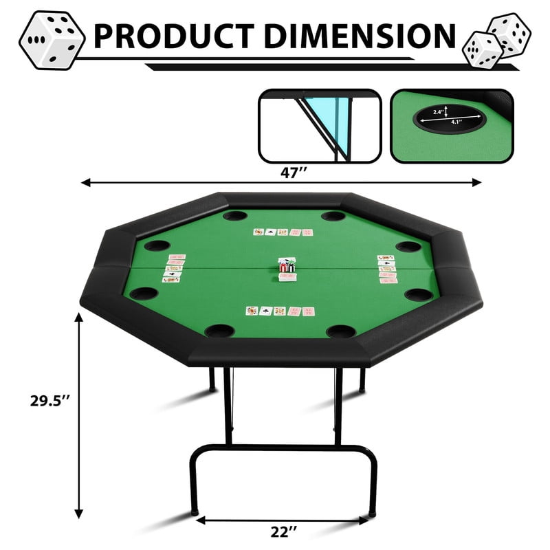 Click here for Tropow 48-Inch Octagon Poker Table For 8 Players -... prices