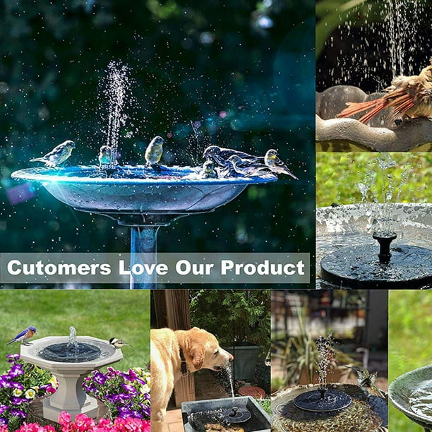 TB&W Outdoor Floating Solar Powered Waterfall Fountain Garden Water ...