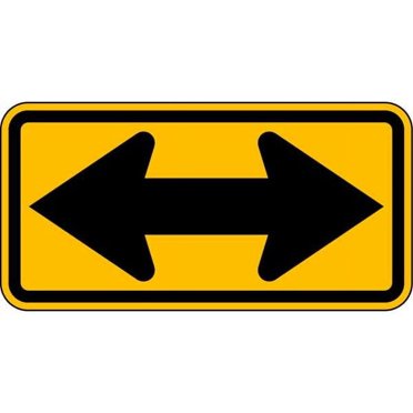 Lyle Arrow Traffic Sign,12" x 24" W1-6-24HA - Walmart.com