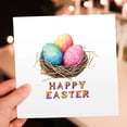3drose, Happy Easter and a Red, Blue Yellow Eggs in a Birds Nest Cool ...