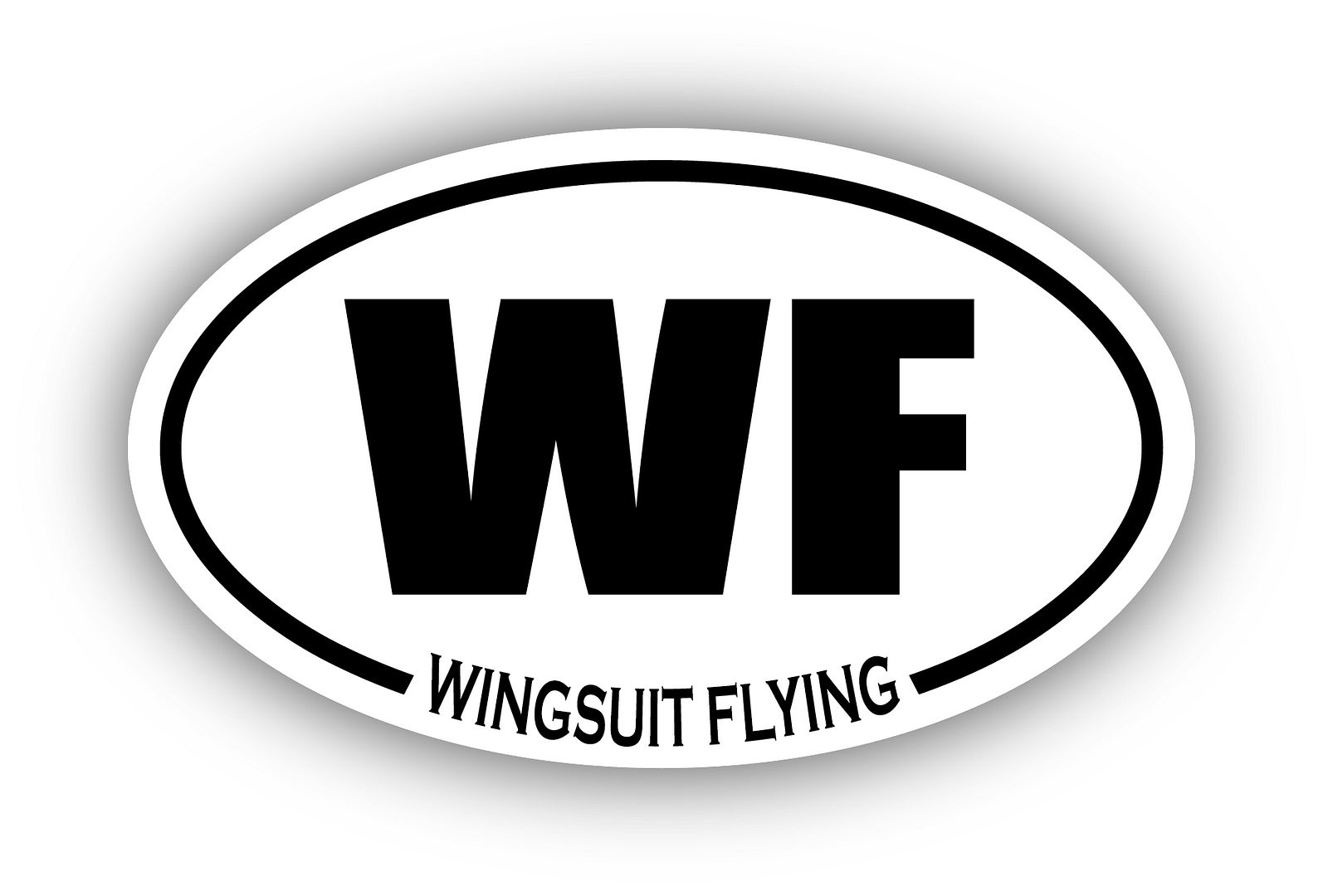 Wingsuit Flying WF Oval Bumper Sticker 3M Vinyl Decal 3 in x 5 in ...