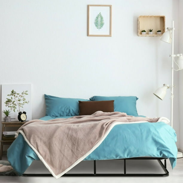 Gymax 9" Full Size Bed Frame Low Profile Steel Slat Mattress Home ...