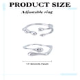 2Pcs 2 Styles Brass Irregular Geometry Cuff Rings for Women Platinum ...