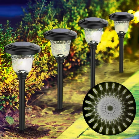 4 Pack Solar Pathway Lights Outdoor Solar Garden LightsBright White ...