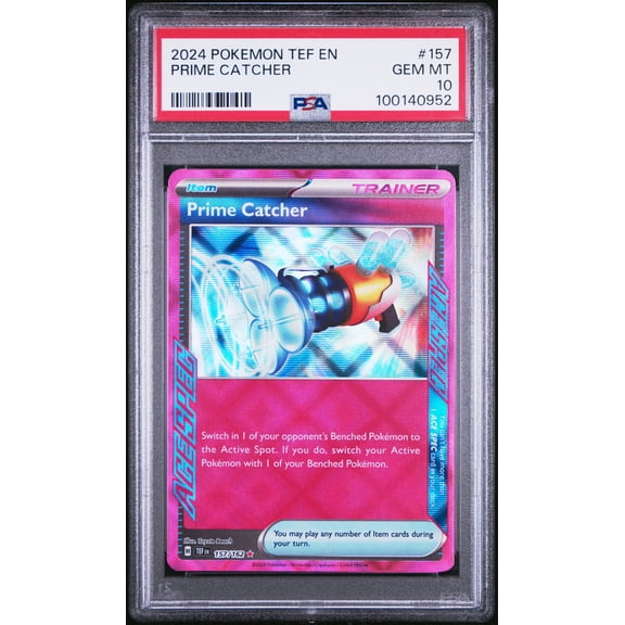 2024 Pokemon Tef EN-Temporal Forces Prime Catcher Foil Trainer Card PSA ...