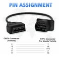 OBD1 to OBD2 Adapter Cable for Mazda Vehicles OBD2 16Pin to OBD1 17Pin ...