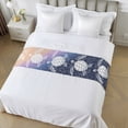 Bed Runner Purple Sea Turtle Bedding Scarves Soft Decorative Bed Flag ...