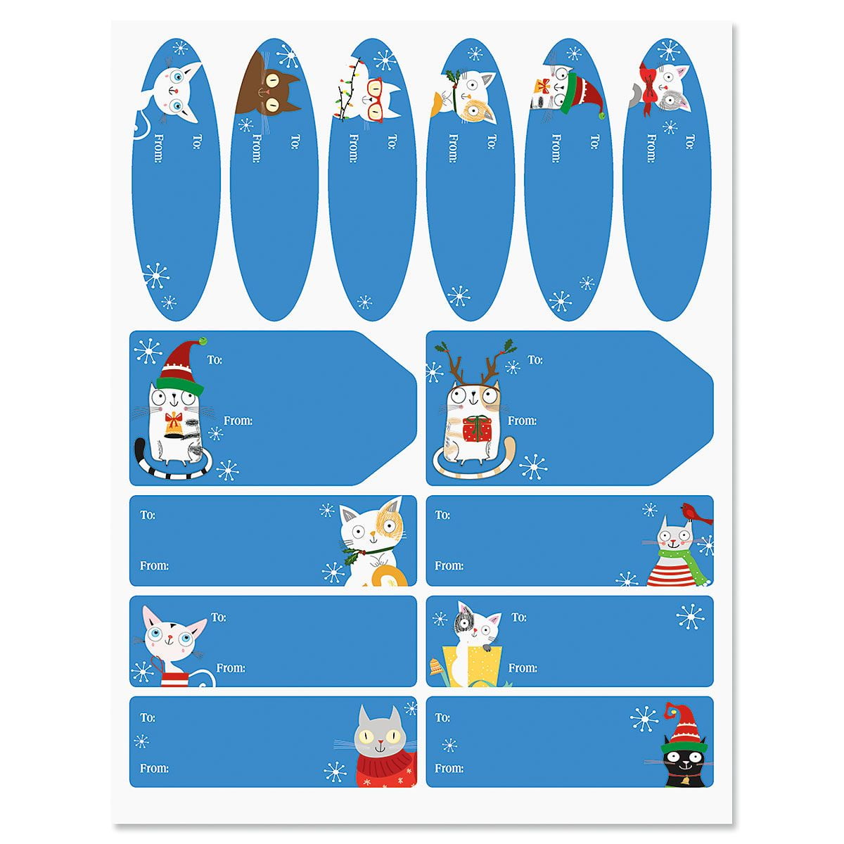 Current Christmas Cats Labels - Set of 42 Sticker Gift Tags - Walmart.com