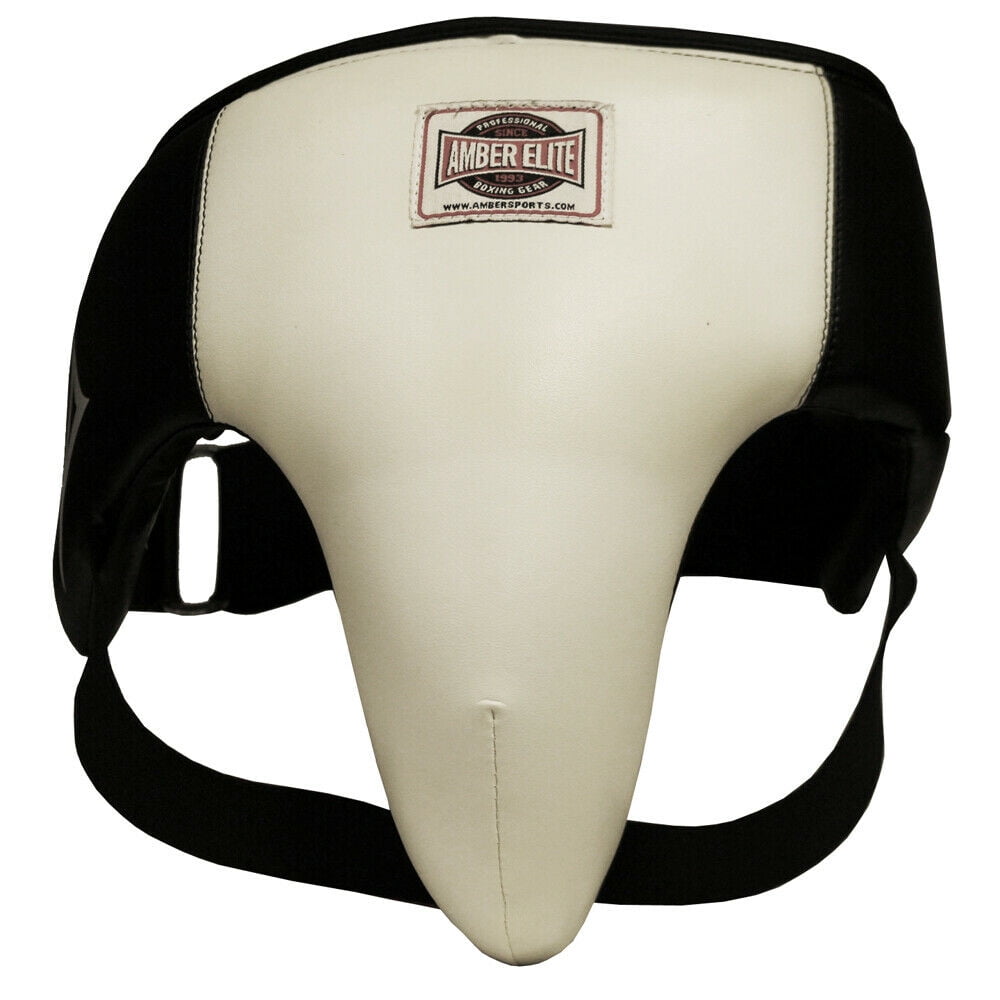 Amber Elite Mma Groin Guard Abdominal Protector Cup Jock Strap Muay Thai Whiteblack Small
