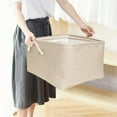 Labakihah Storage Bins Canvas Fabric Foldable Basket Laundry Storage