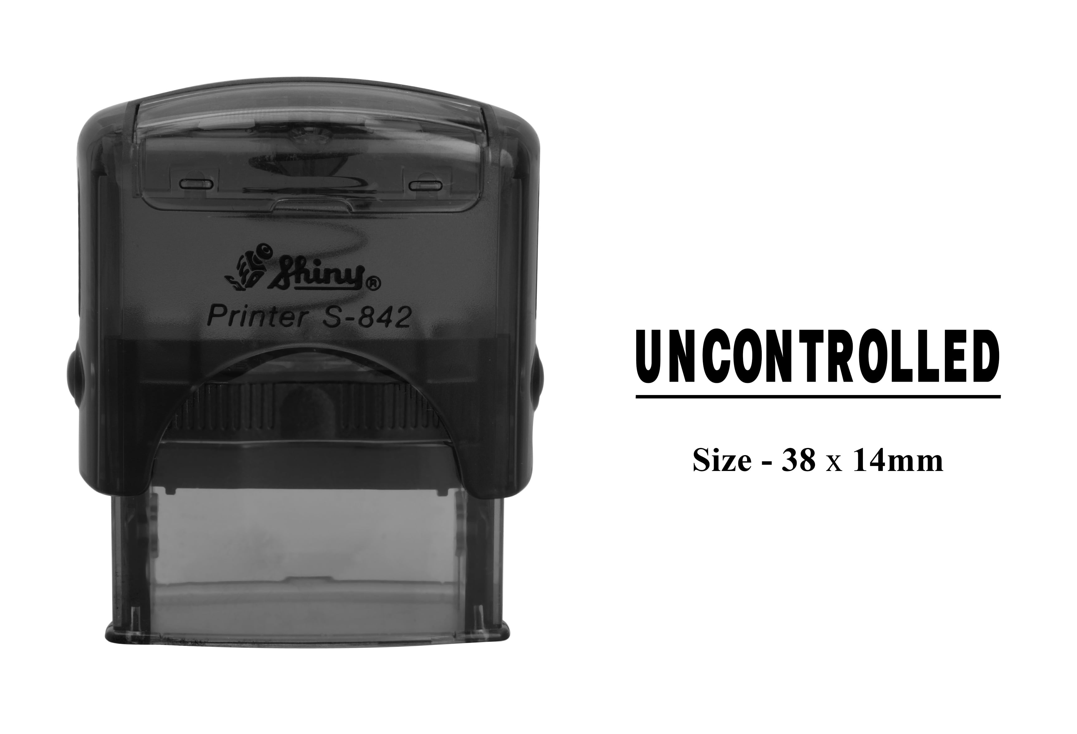 UNCONTROLLED Self Inking Rubber Stamp Shiny Office Stationary Custom ...