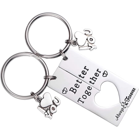 Better Together Couples Keychain Long Distance Relationship Gifts ...