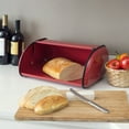 Home Basics Roll Up Lid Stainless Steel Bread Box, Red - Walmart.com