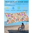 Boho Floral Sun Shade Sail 12' x 16', Colorful Flower Watercolor ...